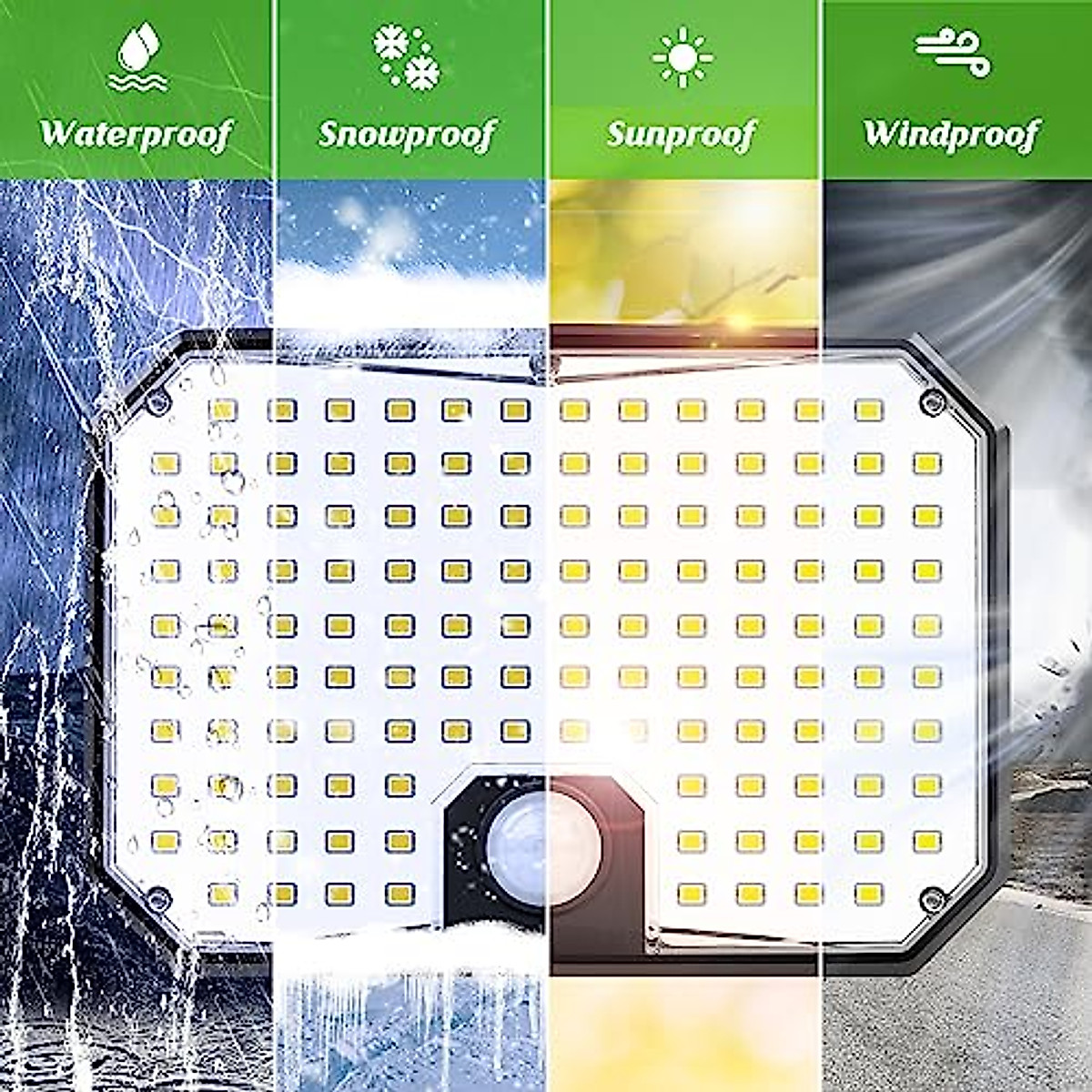 Solar Outdoor Lights, Motion Sensor Dusk to Dawn Wall Lights Waterproof, LED Outside Solar Powered Security Flood Light Fixtures 3 Modes with 16FT Cable for Front Door Porch Shed Barn Garage, 2 Packs