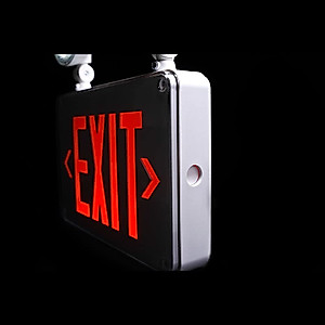 Garrini LED Emergency Light，Red Letter, Dual Rotational LED Emergency Combo with Backup Battery, Commercial Grade, Fire Resistant，Suitable for Wet Location Waterproof WCU