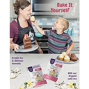 APRON HEROES - Organic Cake Mix, Vanilla, No Artificial Flavors, Homemade Taste, Delicious, Organic, & Natural Ingredients, Baking Mix, Cupcake Mix and, Cake Mix, Organic Food, ADVENTUROUS VANILLA - Pack of 1