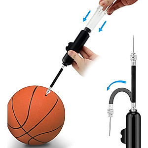 BROTOU Ball Pump & Bike Pump, Inflate Air Pump with 3 Needles, 2 Nozzles and 2 Bike Tire Valve Adapter Hand Pump Kit for Soccer Ball, Basketball, Volleyball, Balloons, Bikes