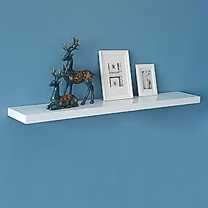 WELLAND New Chicago Floating Shelf, White Floating Wall Shelf Ledge Shelf, 60-inch, White