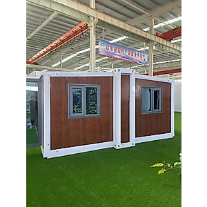 Mobile prefab Expandable Tiny Houses for Families with Restroom, Outdoor Storage. Sturdy Steel and Plastic. Suitable for Various Purposes Like Hotels, Offices etc. (19ft x 20ft)