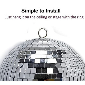 2 Pack 8" Mirror Disco Ball, Great for a Party or Dj Light Effect Christmas Decoration Accessories