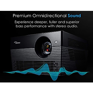 Optoma UHL55 4K LED Smart Projector with HDR, Bright 1500 lumens, Works with Alexa and Google Assistant, for Home Theaters and Outdoors, Auto Focus, Bluetooth Speaker Built in, Stream Netflix, Black
