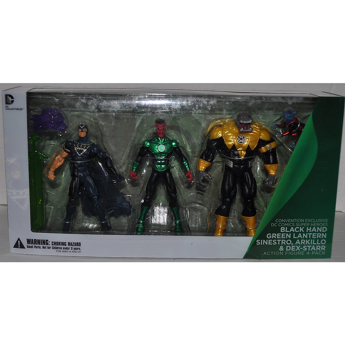 SDCC 2013 DC Comics Super Heroes Black Hand, Green Lantern Sinestro, Arkillo & Dex-Starr Action Figure 4-Pack