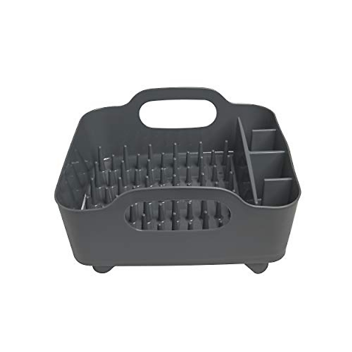 Umbra Tub Dish Drying Rack – Lightweight Self-Draining Dish Rack for Kitchen Sink and Counter at Home, RV or Motorhome, Charcoal