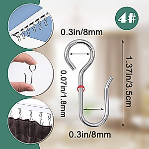 40 Pcs Small S Hooks Stainless Steel Hanging Hook Curtain Track Roller Hooks for Kitchen Bathroom Office Garden Kitchen Tools Hanging Plants DIY Crafts Key Chain Jewelry Earrings