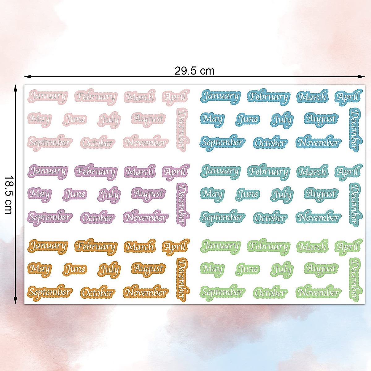360 Pcs Month Stickers 12 Months of The Year Label Stickers Foiled Decorative Seasonal Stickers Removable Monthly Planner Stickers Monthly Stickers for Planner Journals Calendar Notebooks