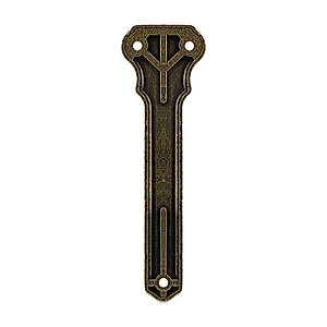 2 Pack Heavy Duty Cast Iron Victorian Shelf Bracket, 7.8 Inches Antique Brass Baroque L-Shaped Shelf Brackets, DIY Projects, Hardware Included