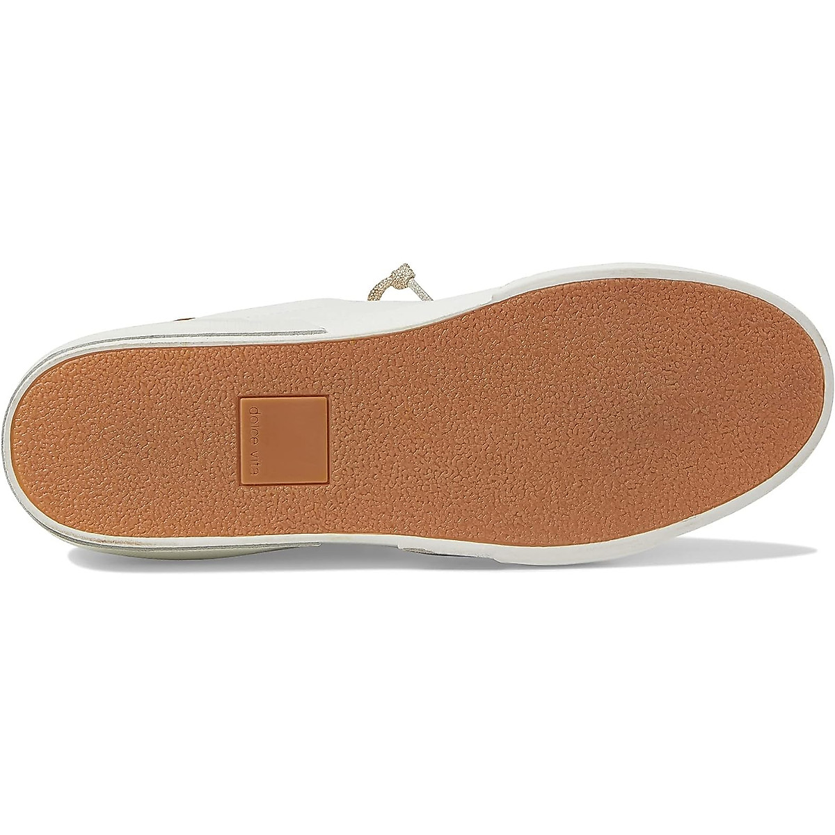 Dolce Vita Women's Zina Sneaker, White/Gold Leather, 8
