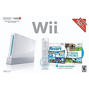 Nintendo Wii Bundle with Wii Sports & Wii Sports Resort - White (Renewed)