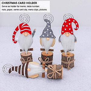 PRETYZOOM 4pcs Christmas Gnomes Place Card Holder Table Number Holders Table Picture Holder for Christmas Party Favors Gifts