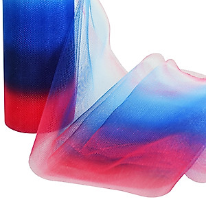 RIBBOOO Rainbow Tulle Rolls 6 Inch x 10yd Snow Powder Gradient Shimmer Spool Ribbon for Table Chair Sash Bow Pet Tutu Skirt Sewing Crafting Fabric Wedding Party Birthday Centerpieces Bouquet Decor