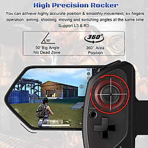 Megadream Wireless Mobile Controller Gamepad Joystick for iPad (11in), iPhone 16/15/14/13, Android Samsung Tablet PC - MFi Certified - 18+ Hour Battery Life - Call of Duty - Minecraft, Black