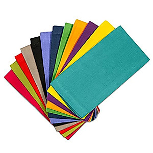 COTTON CRAFT Multicolor Cloth Napkins - Set of 12 Pure Cotton Everyday Lunch Dinner Napkin - Spring Summer Fall Holiday Birthday Party Gift - Soft Washable Absorbent Reusable Napkin - Oversized 20x20