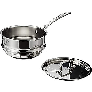 Cuisinart MCP111-20N MultiClad Pro Stainless Skillet, 20-cm, Universal Double Boiler w/Cover