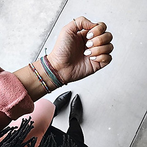 Pura Vida Good Vibes Bracelet - 100% Waterproof, Wax-Coated - with Iron-Coated Copper Charm