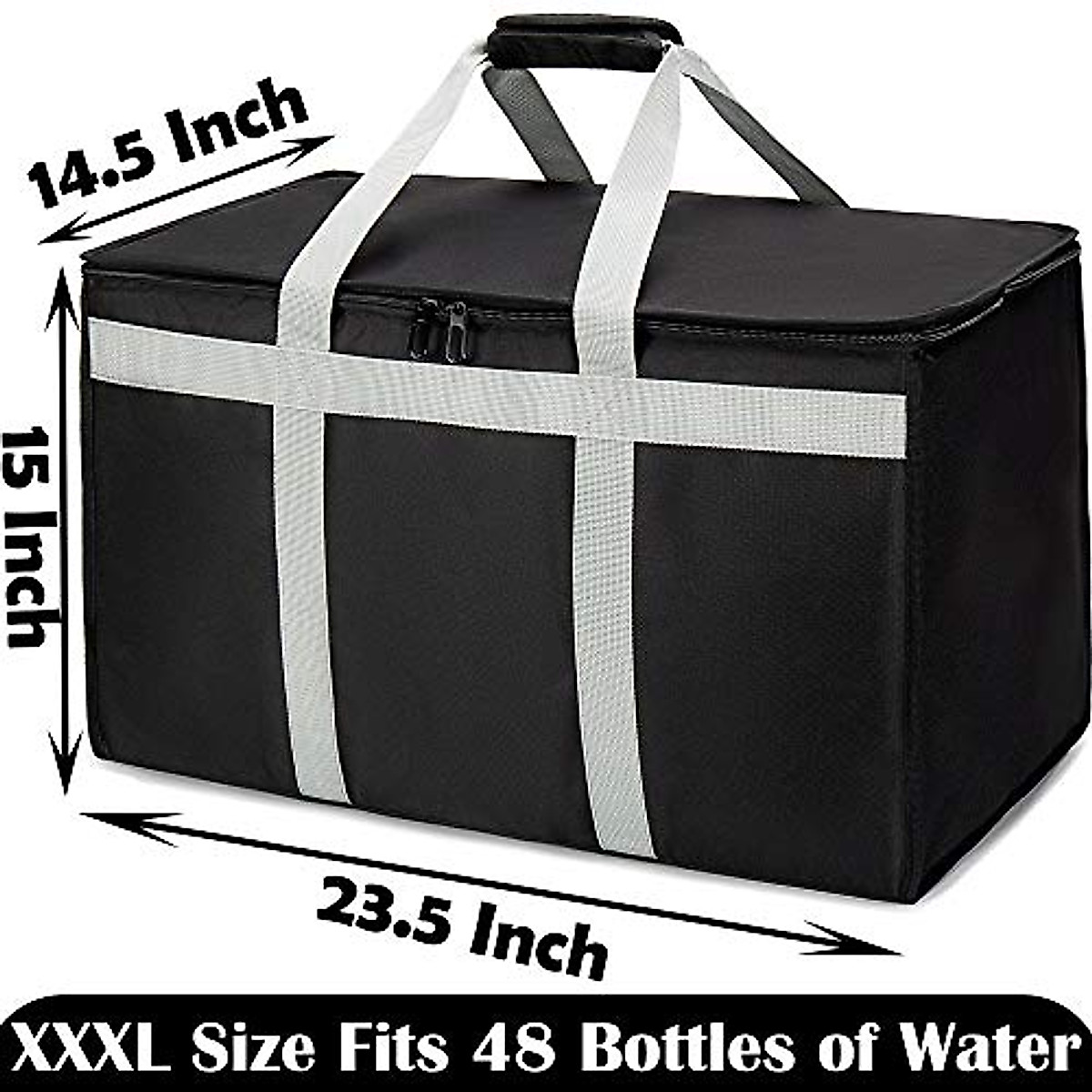 DERABY Insulated Delivery Bag Carrier XXXL 23"x15"x14" Commercial Grade