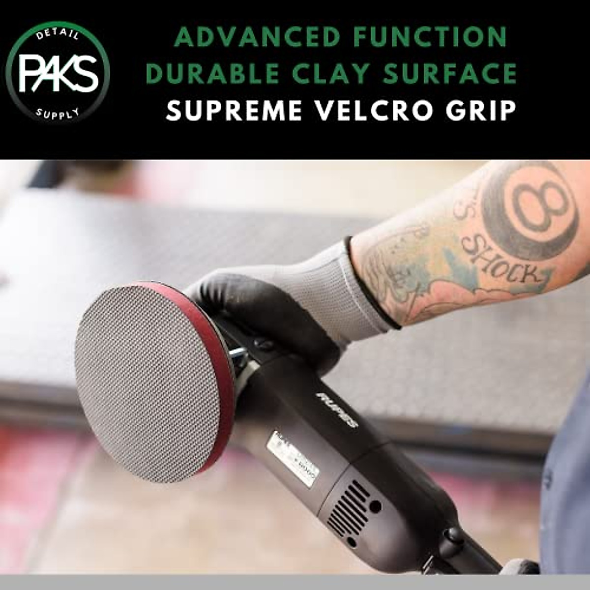 Paks Clay Bar Pad - Medium Grade - DA 6'' Orbital Synthetic Clay Bar Disk - Premium Surface Clay Disk Prep Pad - 1 Piece - Magic Clay Bar Debris Remover - Polisher Pad for Car Detailing