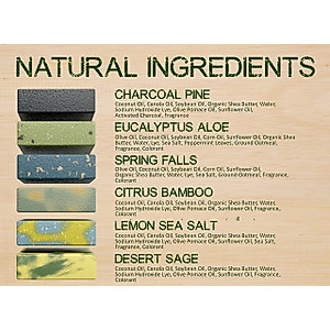NATURAL AMERICAN Mens Organic Bar Soap, Masculine Scents, 100% Natural Soap for Men - Essential Oils, Organic Shea Butter Natural Body Soap, Natural Bar Soap for Men - ELEMENTS Body Soap 5 oz (6pk)