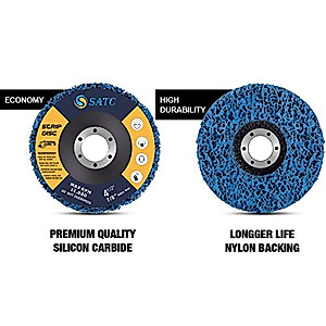 S SATC Strip Discs 5PCS Bule Stripping Wheel 4-1/2" x 7/8" Fit Angle Grinder Clean and Remove Paint Rust and Oxidation