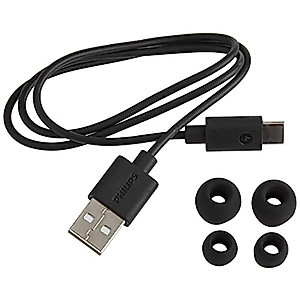 Philips T4506 True Wireless Headphones with Active Noise Canceling (ANC), Up to 24 Hours Playtime, Bluetooth, Awareness Mode, IPX4 Water Resistant, USB-C Charging Case, TAT4506BK, Black