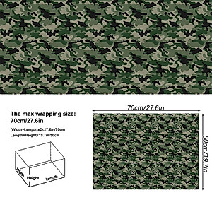 Dtiafu 12 pcs Camo Wrapping Paper Bundle for Women Men Boys Girls Kids - 6 Style Army Gift Wrap for Birthday Wedding - 20 X 28 Inch Per Sheet
