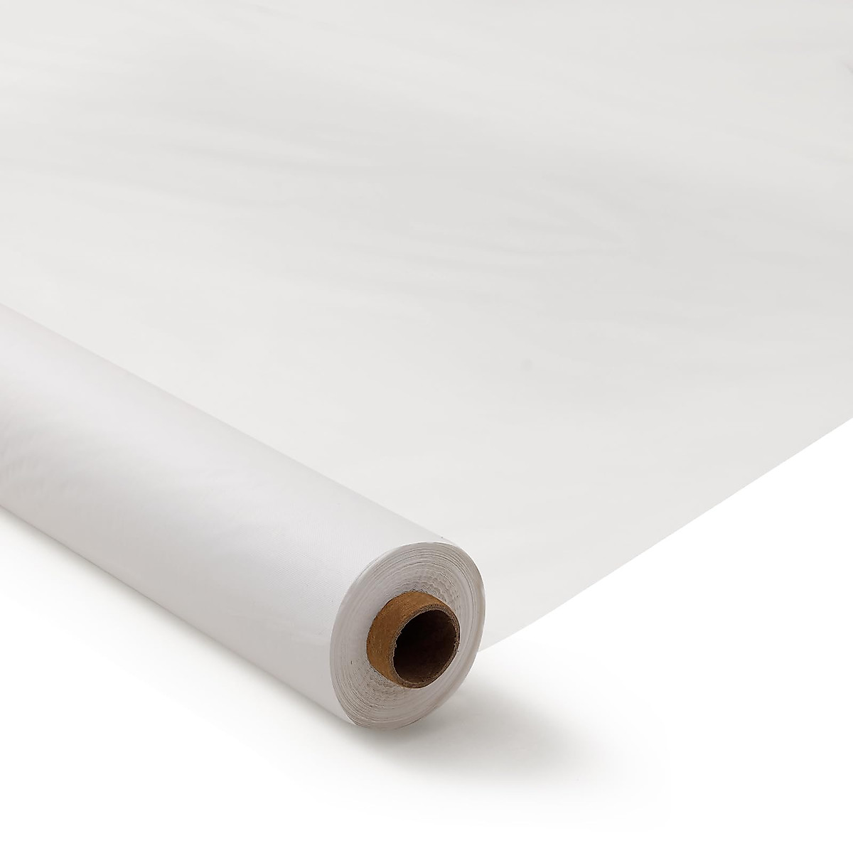 Goodluck 40 Inch X 300 Feet Plastic Table Cover Roll, Disposable Table Cloths for Parties, Rectangle Plastic Tablecloths for Party, Banquet, Wedding, Birthday, Anniversary Decorations, White