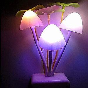 Cute Night Light, Sensor Led Night Light, Creative Mushroom LED Color Changing Plug-in LED Avatar Night Light Bed Saving Light Lamp Romantic (Multicolor)