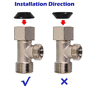 Bidet T Adapter - T Valve Adapter for Bidet, Made of Brass Coated Nickel(Thread Size 7/8″ x 7/8″ x 1/2″), 3 Way Adapter or Tee Connector