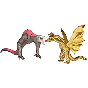 TwCare Exclusive Set of 6 Godzilla vs Kong Toys Movable Joint Action Figures, King of The Monster Dinosaur Shin Ghidorah Skull Crawler Mecha Mechagodzilla Cake Toppers Pack