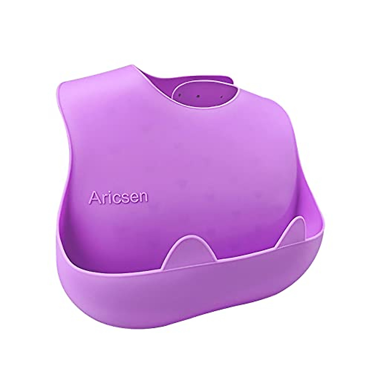 Aricsen 3 Pack Silicone Baby Bibs for Babies & Toddlers (6-72 Months), Adjustable Fit Waterproof Feeding Bibs, Easy Wipe Clean, Soft, Unisex, with Pouch, Non Messy Babies Boys Girls (3 Colors)