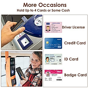 Cobee Cell Phone Card Holder Pouch Self-Adhesive Phone Kickstand with Elastic Band Stick on Wallet Card Holder for Back of Phone Case Leather ID Card Holder Sleeve Pouch Credit Card Grip Holder(Black)