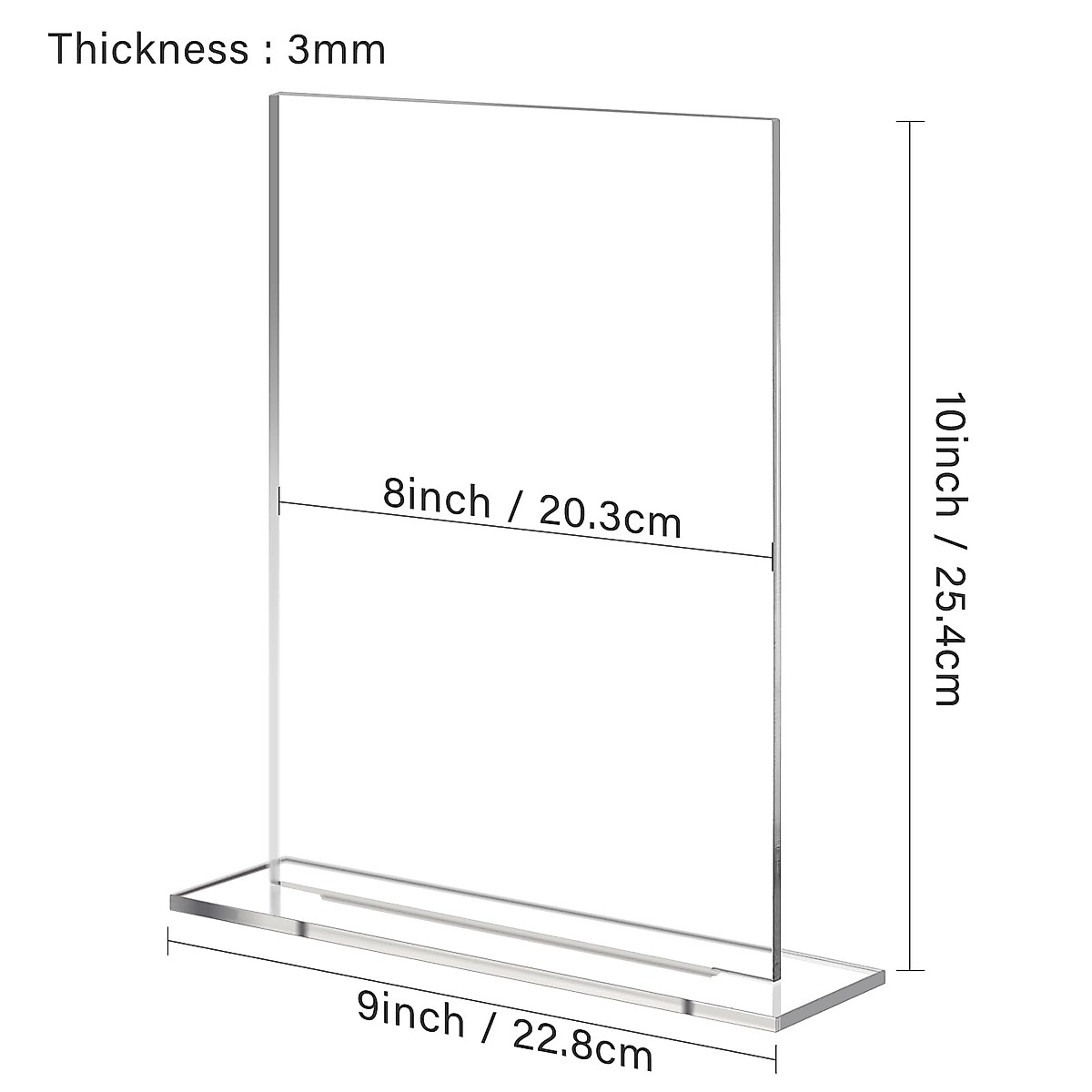 JINMURY 8x10 Inch Clear Acrylic Sign with Stand | 5 Pack Blank Acrylic Table Signs and Base for DIY Wedding Table Numbers, Wedding Signage, Events& Parties