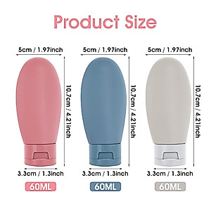 Sibba 3Pcs Travel Bottles, Leak Proof Travel Size container for Toiletries, Squeezable Travel Accessories for Shampoo Conditioner Lotion Body Wash