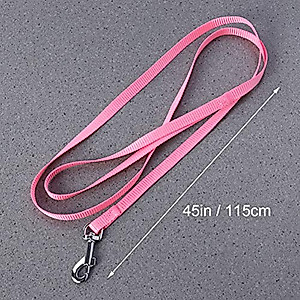 UEETEK Adjustable Pet Rabbit Harness,Small Animal Harness Leash Lead with Small Bell for Pets Walking Running (Pink)