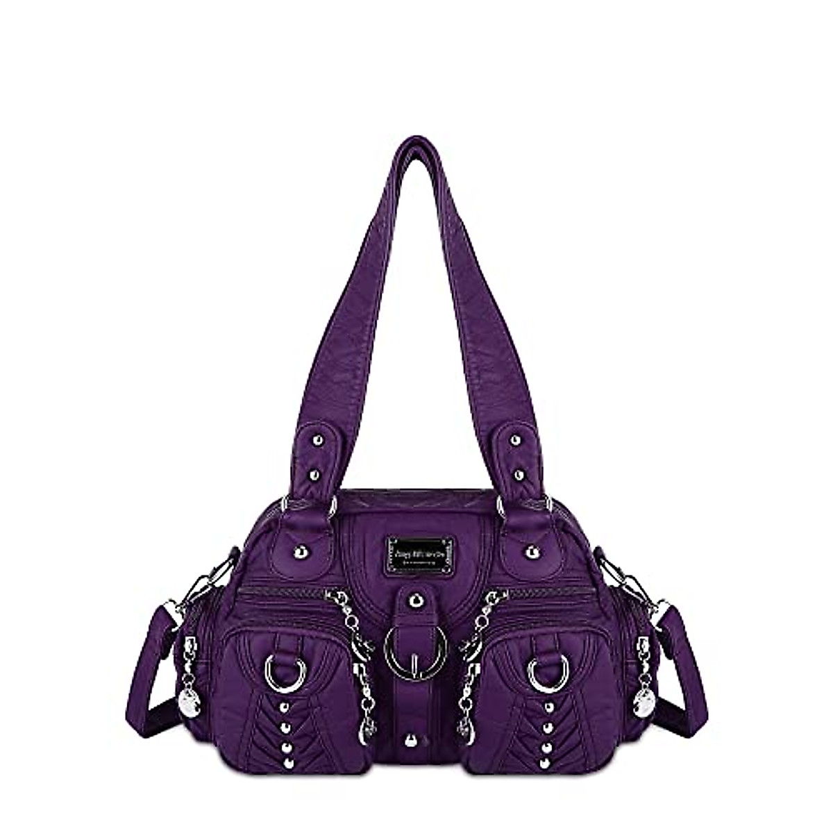 AngelKiss Small Purse Handbag for Women Crossbody and Shoulder Bags Multipocket Soft Hobo Purses Adjustable Strap Satchel vegan Leather