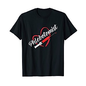 Phlebotomist Heart Syringe | Veins | Phlebotomy Technician T-Shirt