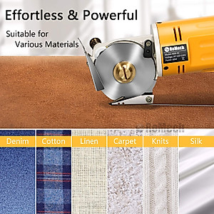 RoMech Mini Electric Cloth Cutter, Rotary Blade Fabric Cutting Machine, Octagonal Knife, Electric Rotary Scissors for Multi Layer Leather Wool (RM-031)