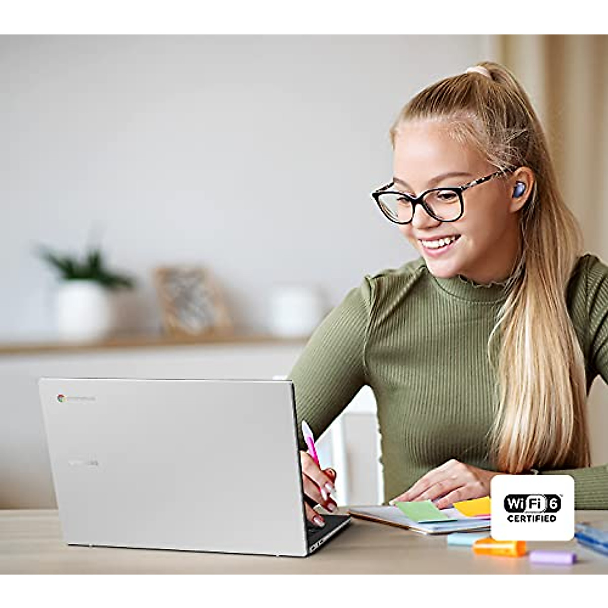 SAMSUNG Galaxy Chromebook Go 14" Laptop Computer, Wi-Fi/LTE (Verizon), Lightweight Slim Durable Design, 12-Hour-Battery, 4GB Memory, 32GB eMMC, Silver/Black