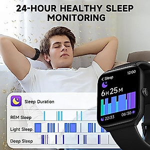 Smart Watches for Men Women, Alexa Built in & Bluetooth Call(Answer/Make), 1.95" Touch Screen Fitness Tracker with Heart Rate SpO2 Sleep Monitor Smart Watch for iPhone Android IP68 Waterproof