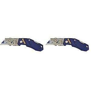 IRWIN Utility Knife, Folding (2089100), Blue (Pack of 2)
