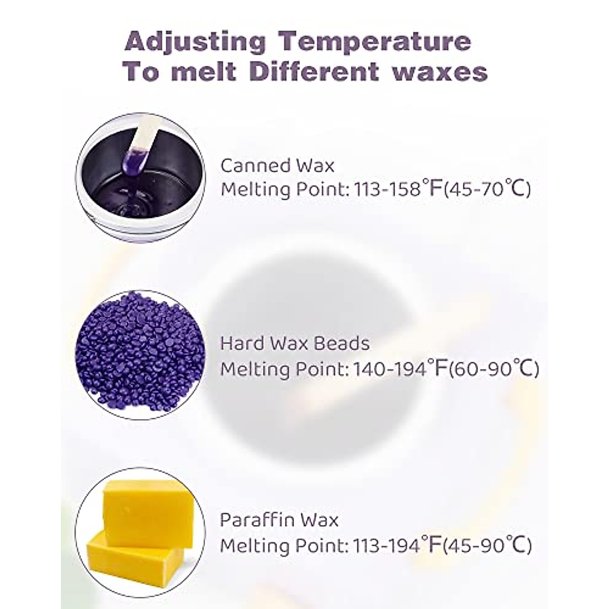 Wax Pot Warmer Professional - At Home Waxing Kit For All Hair Types - Eyebrow, Facial, Bikini etc. (Purple Single Pot)