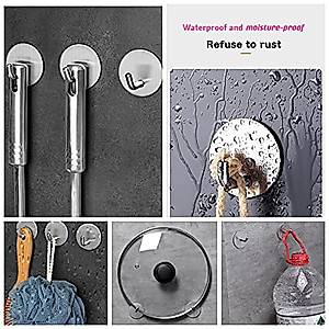 kylayoyo Self-Adhesive Hook, 3M Hooks, Waterproof, Heavy-Duty Wall Hook Without Nails, Bathroom, Kitchen, Bedroom, Cabinet, Closet, Towel, Bathrobe, Coat Key Chain, Round Design 6 Packs