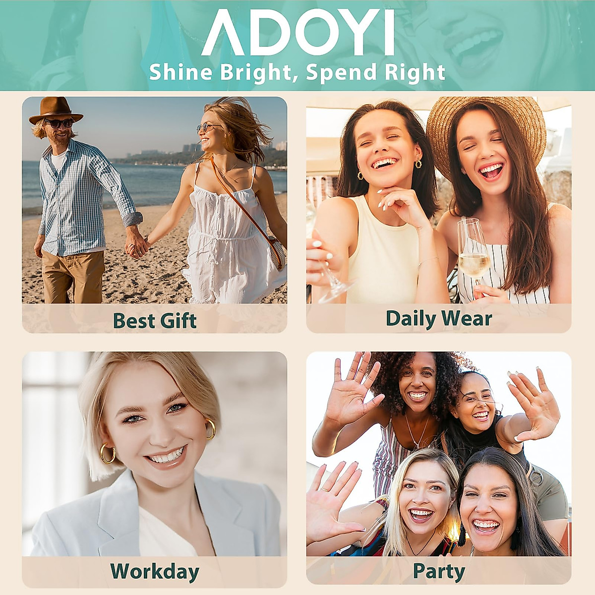 Adoyi Gold Hoop Earrings Set for Women Girls Gold Hoops Twisted Huggie Hoops Earrings 14K Plated Gold Jewelry Set for Women Girl Gift Lightweight 9 Pairs Ear Cuffs Gold Jewelry for Women