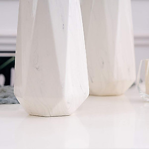 10 Inch White Marble Ceramic Flower Vase Home Decor Vase and Table Centerpieces Vase - Ideal Gifts for Friends and Family, Christmas, Wedding, Bridal Shower