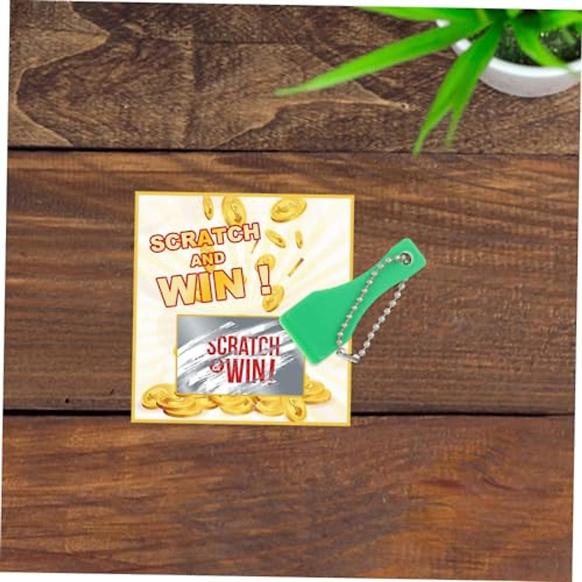 ifundom 20 Pcs Multi-use Plastic Scraper Tool Efficient Lotto Ticket Scratcher Portable Label and Film Remover Plastic Scraper Hanging Keychain