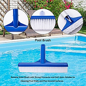 YASHINE Pool Cleaning Kit Pool Vacuum Cleaning Head with Brush Head Shallow Water Leaf Net with 3 Sections of Aluminum Rod Professional Pool Cleaning Kit for Ground Pool Spas Pond