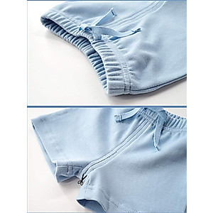 Teach Leanbh Unisex-Baby 3-Pack Cotton Soild Color Short with Drawstring 3-24 Months (3-6 Months, Green/Gray/Blue)