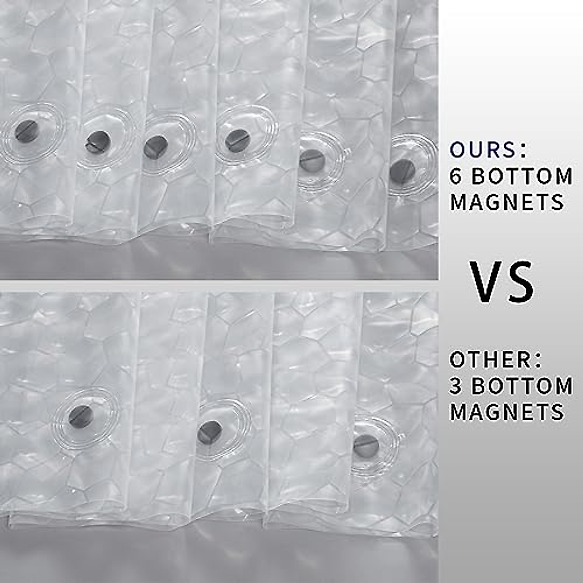 YellyHommy EVA Clear Shower Curtain Liner, Water Repellent Shower Curtain for Bathroom Shower Stall, Water Cube, 72x72 Inches